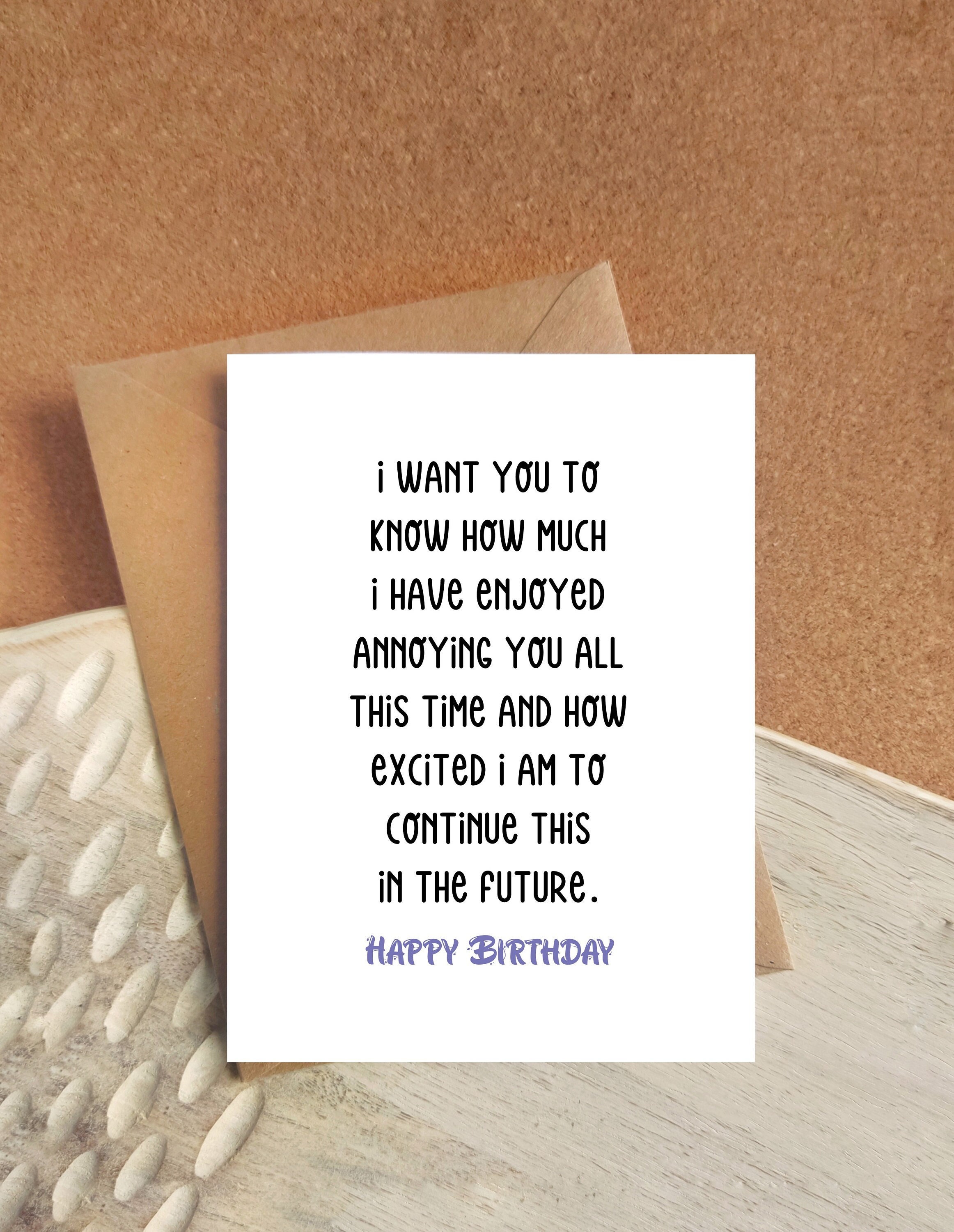 Birthday Card Annoying Funny Card for Wife Girlfriend - Etsy