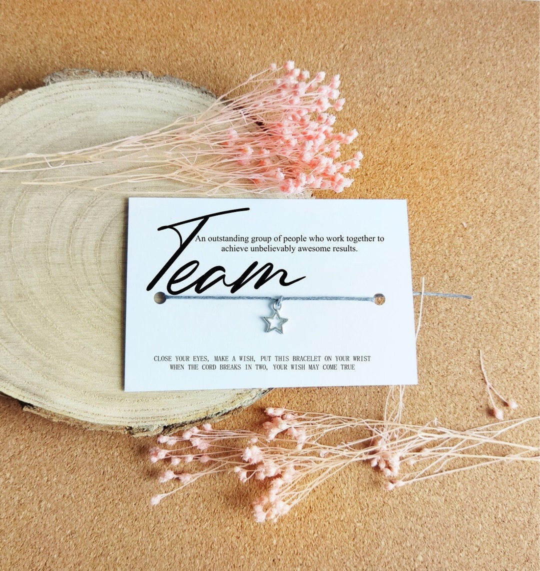 Team Appreciation Bracelet, Thank You for Hard Work Gift, Wish Bracelet ...
