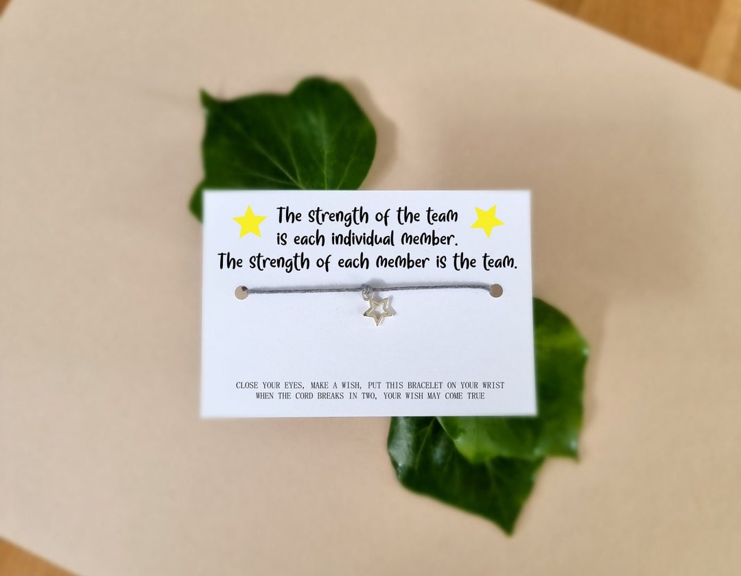 Team Appreciation Bracelet, Thank You for Hard Work Gift, Wish Bracelet ...