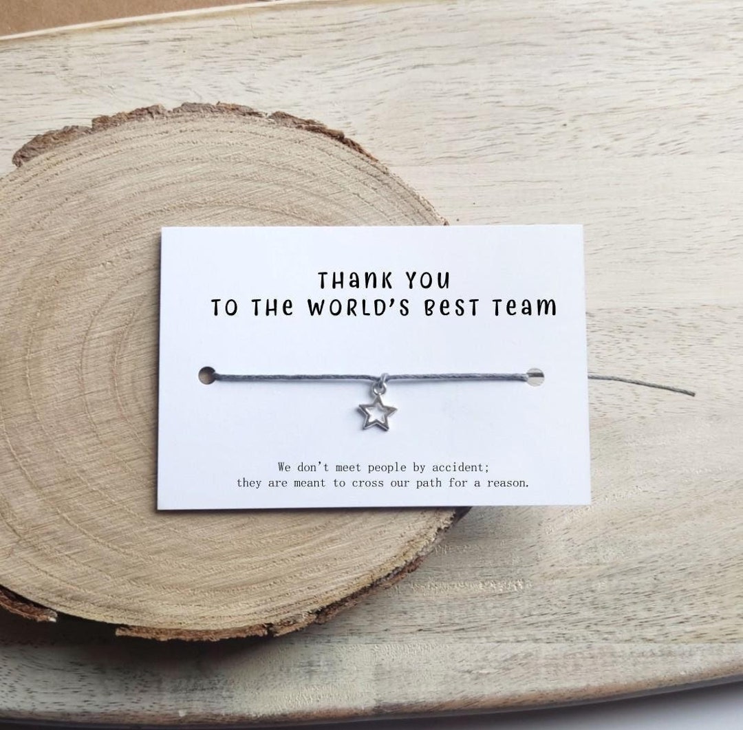 Team Appreciation Bracelet, Thank You for Hard Work Gift, Wish Bracelet ...