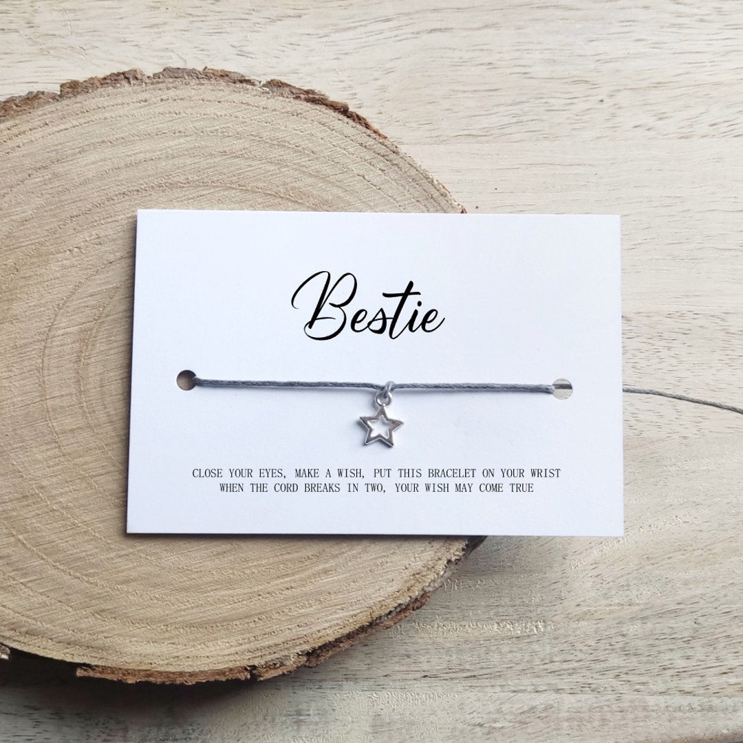 Bestie Best Friend Wish Bracelet Card Friendship Bracelet - Etsy