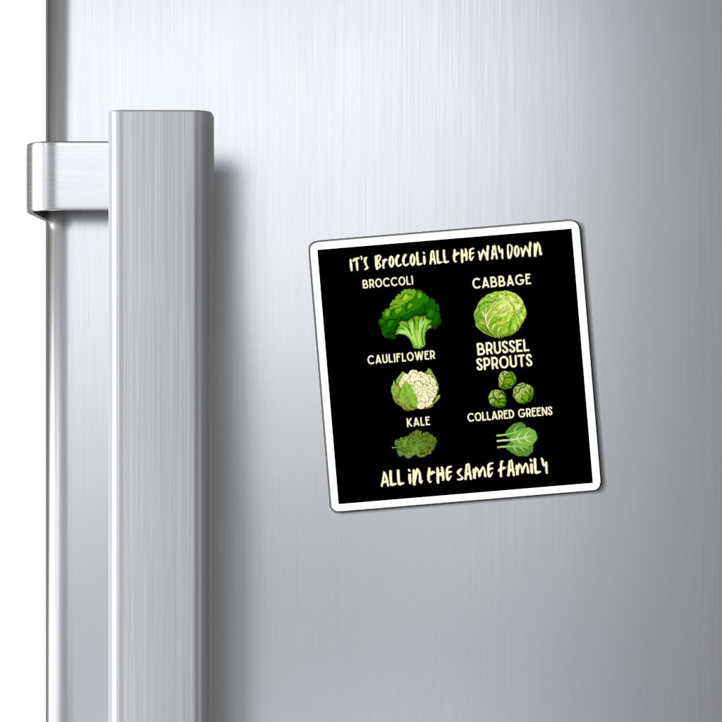 Broccoli Family Plant Magnet. Cool Botanical Gift for Vegan/vegetarian ...