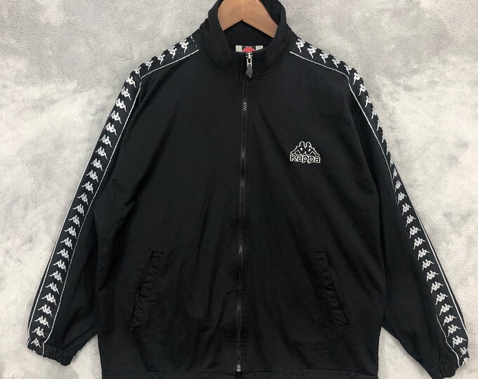 Vintage KAPPA Side Tape Black Sweater Women Kappa Zipper Track Top ...