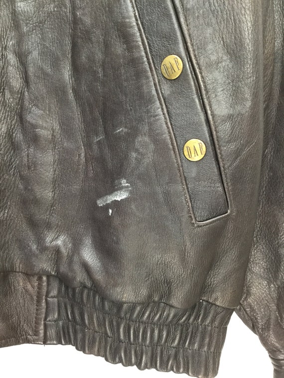 Vintage Daf Leather Jacket Pilot Jacket Fleece Collar… - Gem