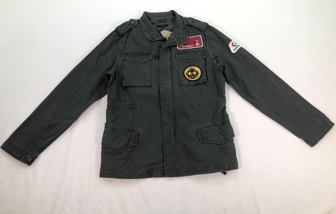 Vintage Military Patches Jacket: Green Army Tactical Coat (size S) - Etsy