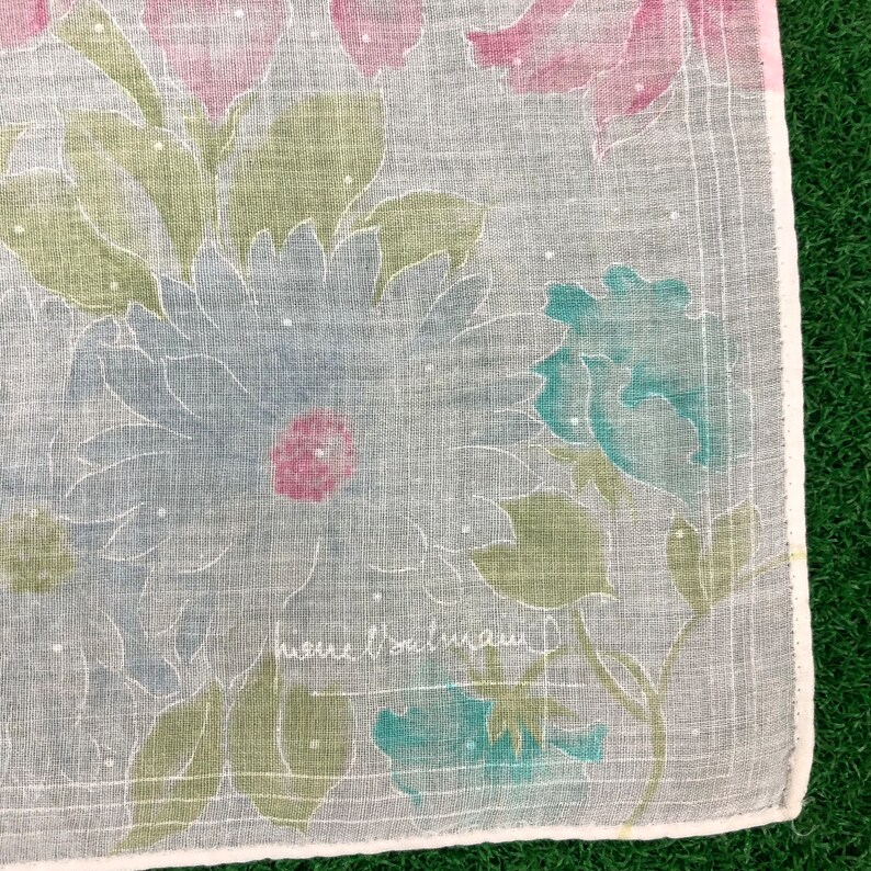 Vintage Pierre Balmain Floral Handkerchief Flowers Neckerchief Pocket ...