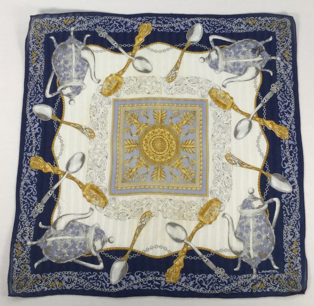 Vintage Lancel Baroque Handkerchief Neckerchief Bandana Pocket Square ...