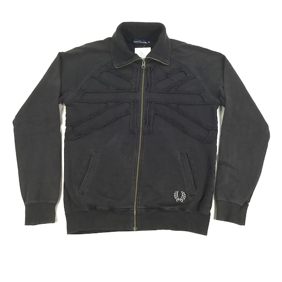 Vintage Fred Perry Zipper Sweater Fred Perry Uk Flag … - Gem