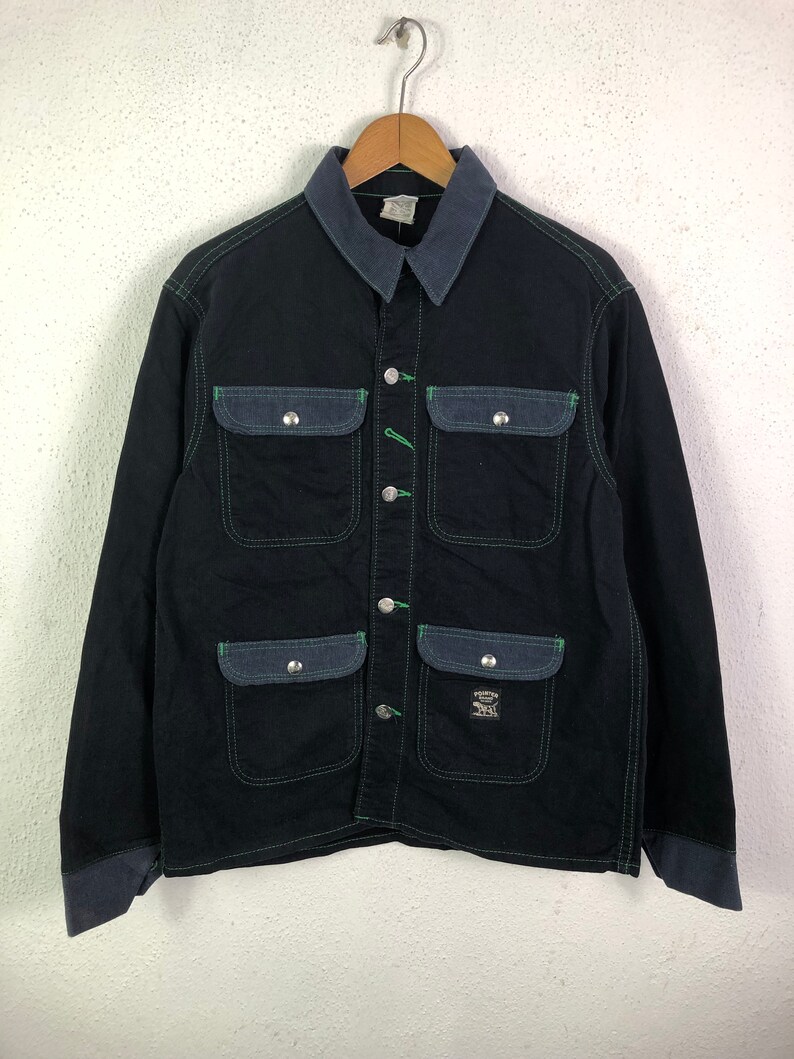 Vintage POINTER Corduroy Workwear Jacket Made in Usa Chore Jacket French Workwear Button up Four ...