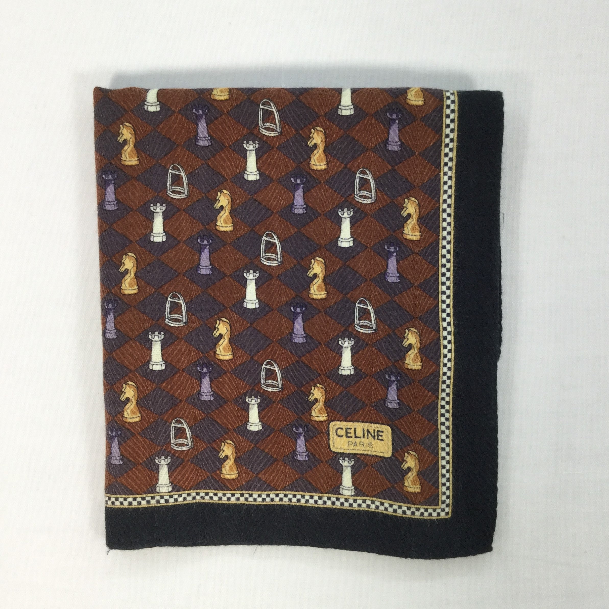 Vintage Celine Chess Pattern Handkerchief Celine Neckerchief Celine ...