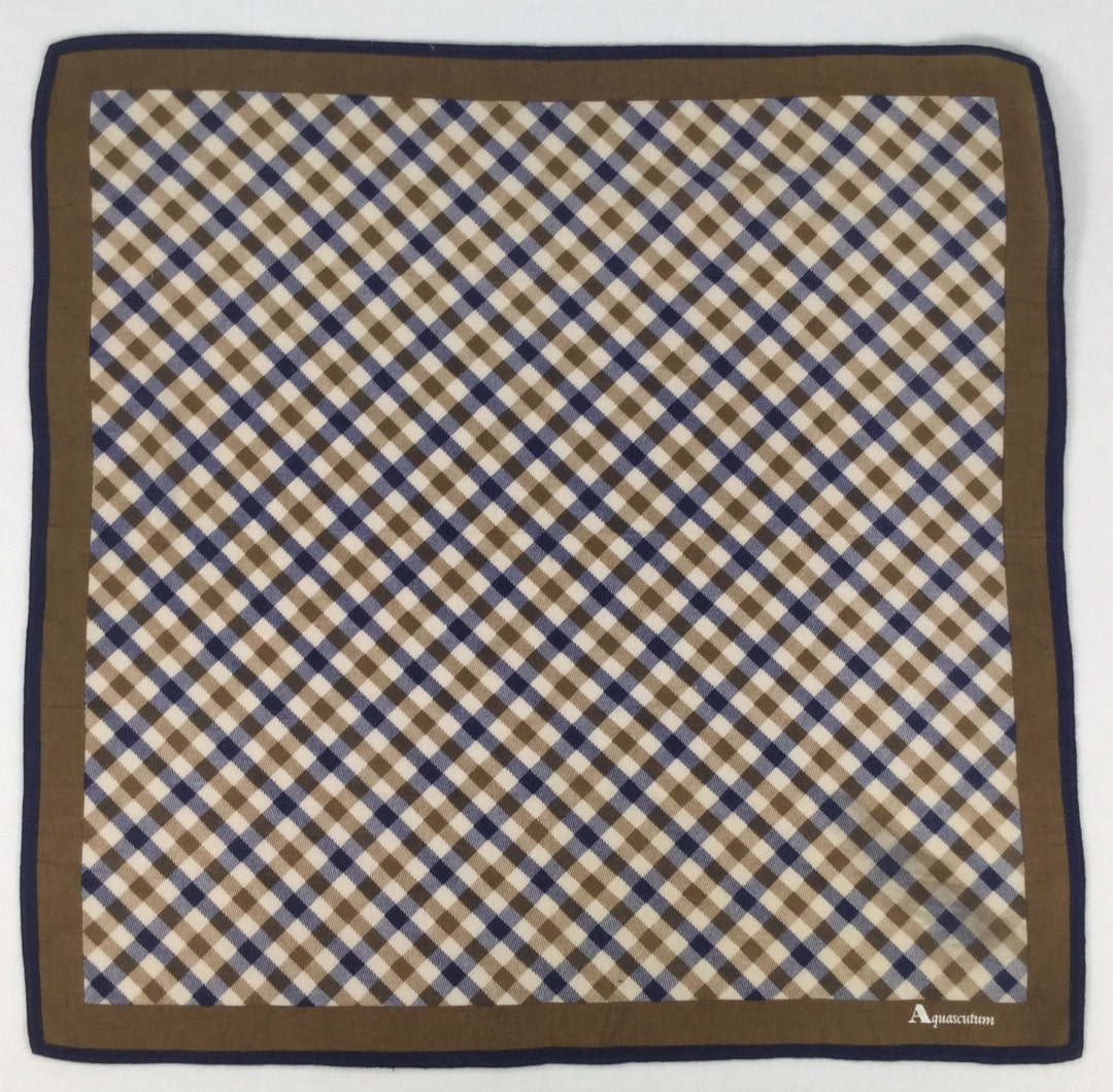 Vintage Aquascutum Checkered Handkerchief Neckerchief Bandana Pocket ...