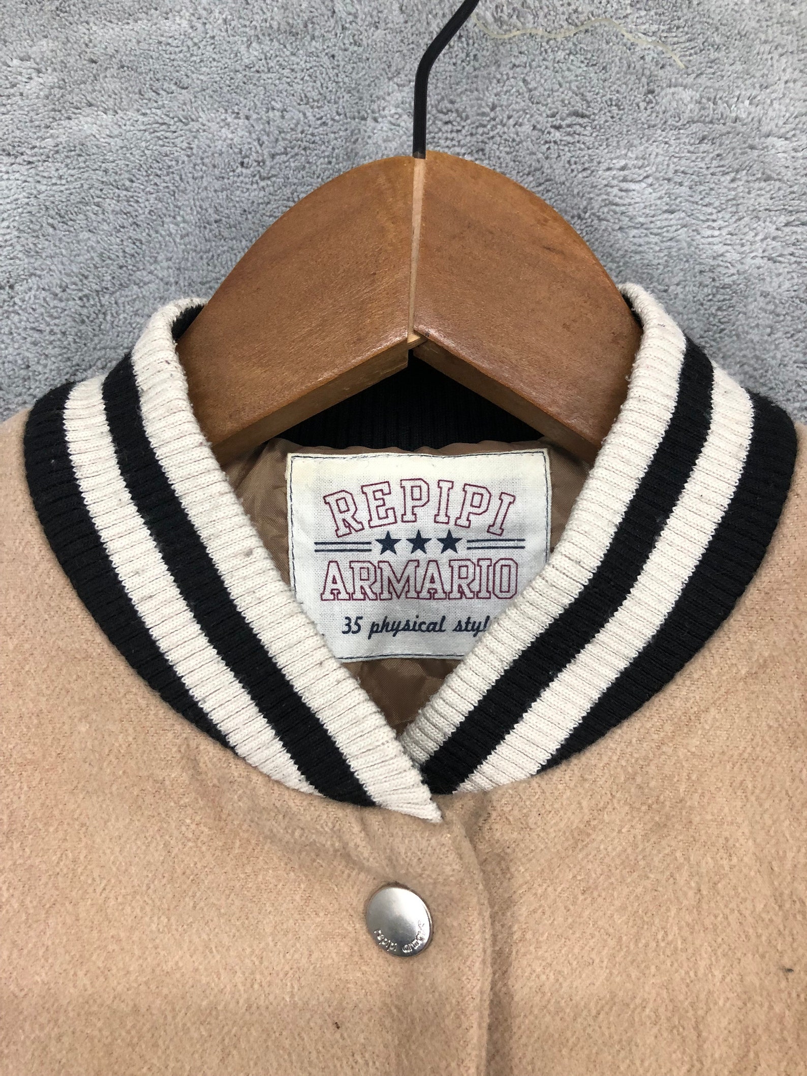 Repipi Armario Brown Varsity Jacket Women Snap Button Embroidery Jacket ...