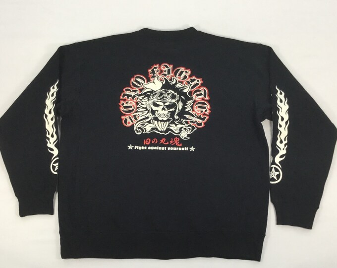 Japanese Brand ZERO FIGHTER Skull Sweatshirt Xl Size Logo Skull ...