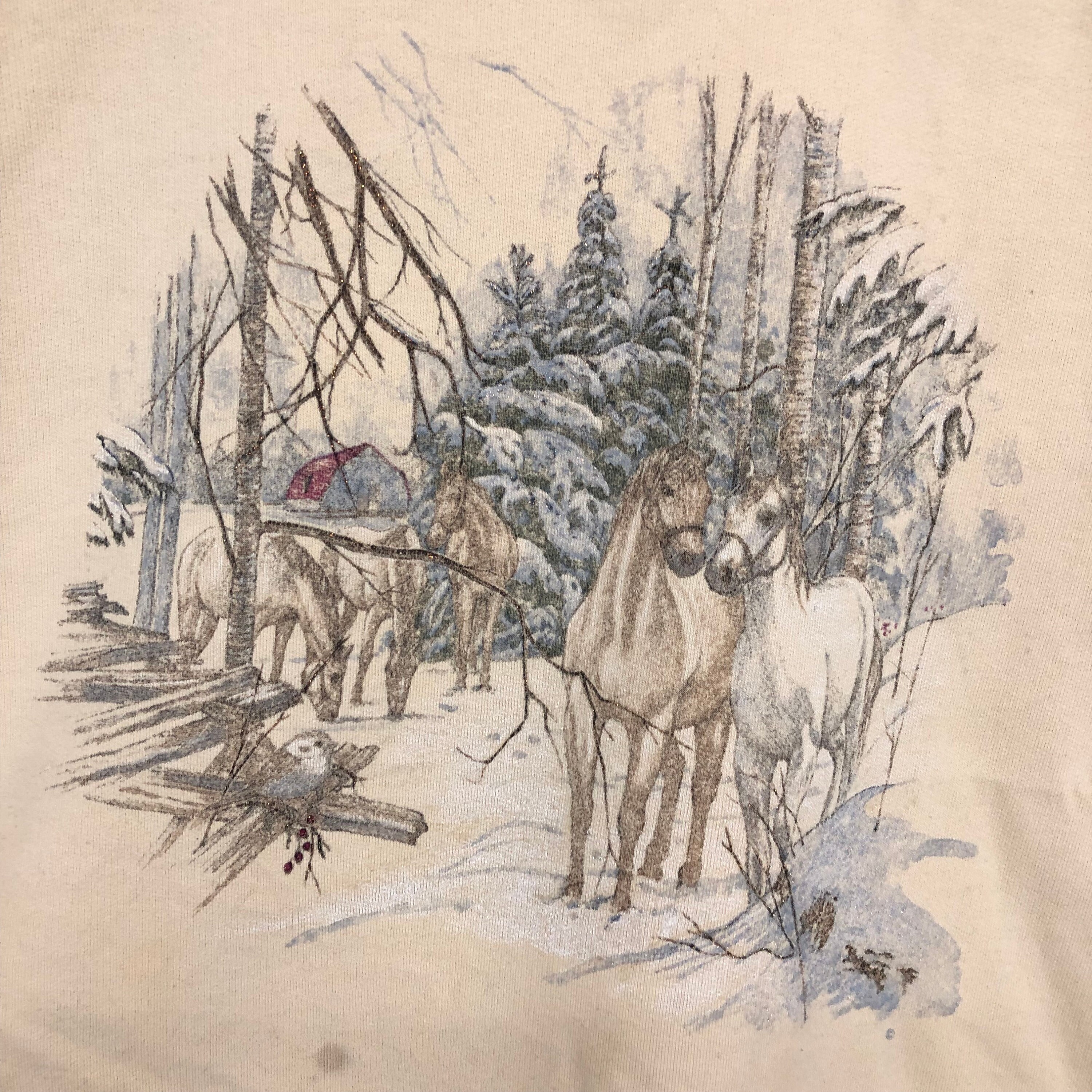 Northern Reflection Horses Print Sweatshirt Horse Crewneck Animal Print ...