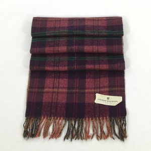 Vintage Pierre Balmain Checkered Wool Scarf Muffler Balmain Neck Scarf ...