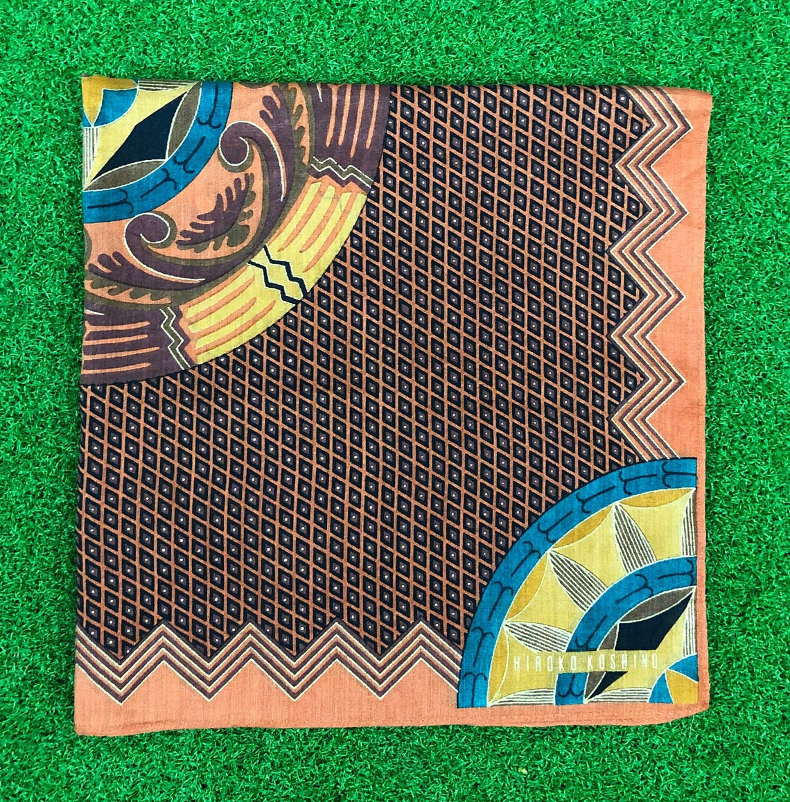 Vintage Hiroko Koshino Handkerchief Japan Neckerchief Pocket Square ...