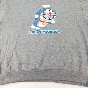 Doraemon Sweatshirt Anime Crewneck Gray Doraemon Sweater Cat Jumper ...