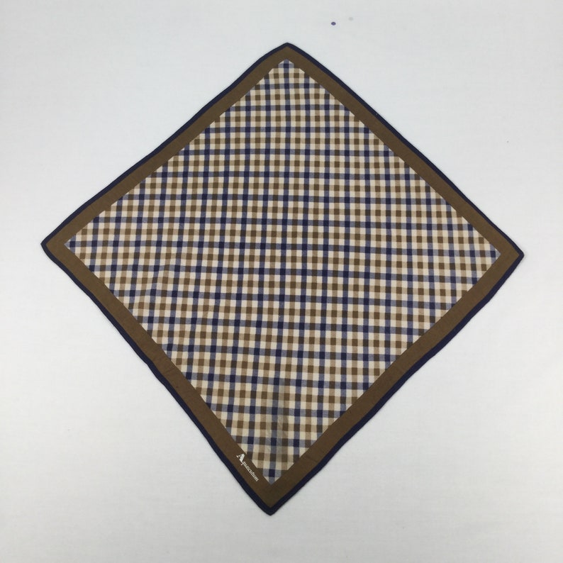 Vintage Aquascutum Checkered Handkerchief Neckerchief Bandana Pocket ...