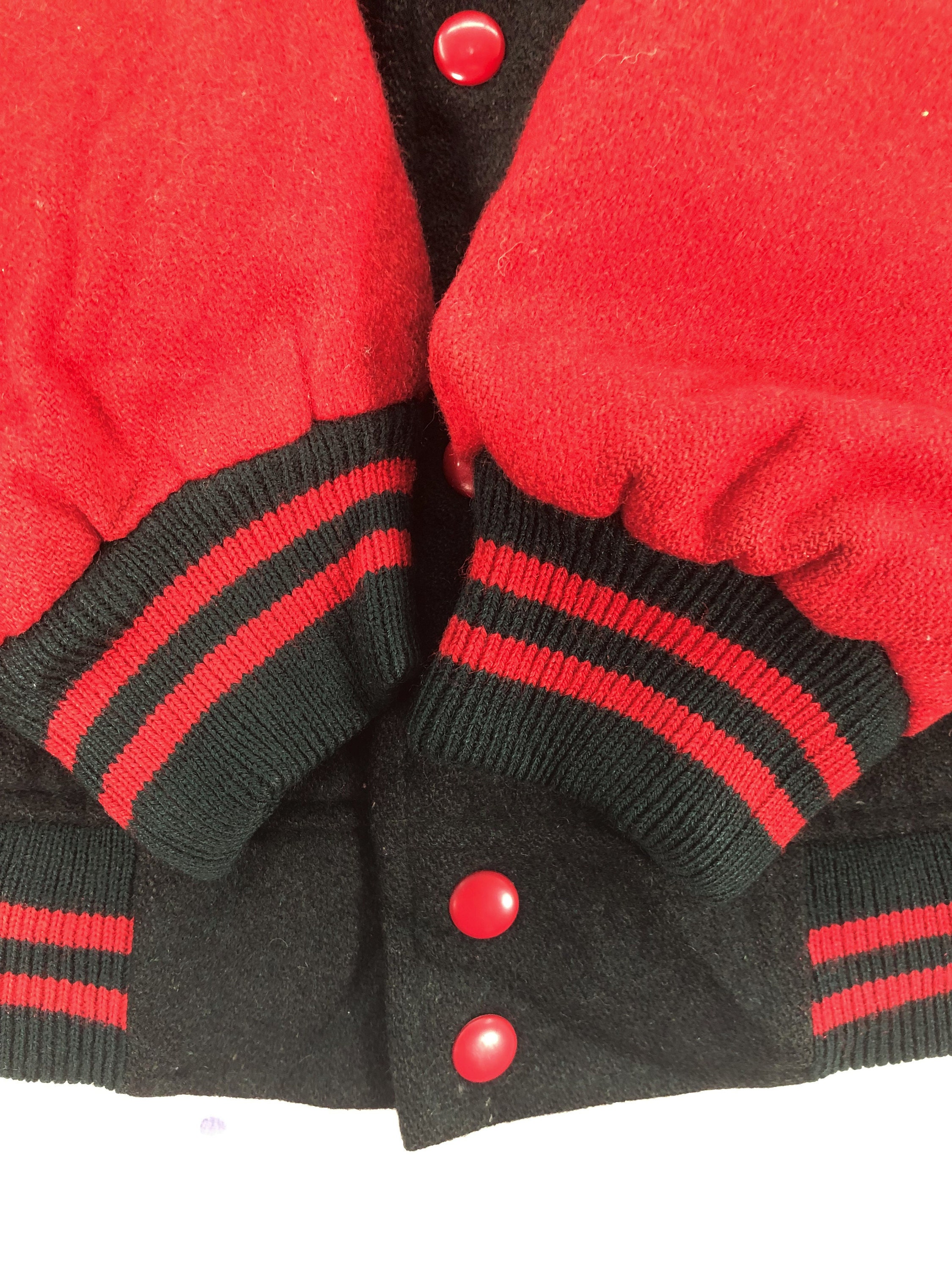 Vintage Crocodile Sports Wool Varsity Jacket: Red & Black, Size M - Etsy