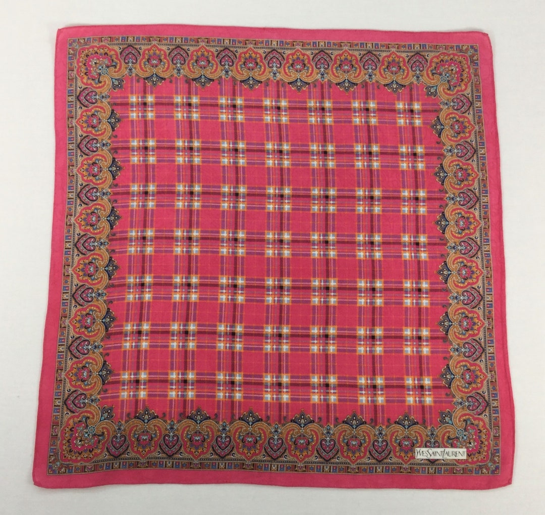 Vintage Yves Saint Laurent Handkerchief Ysl Neckerchief Pocket Square ...