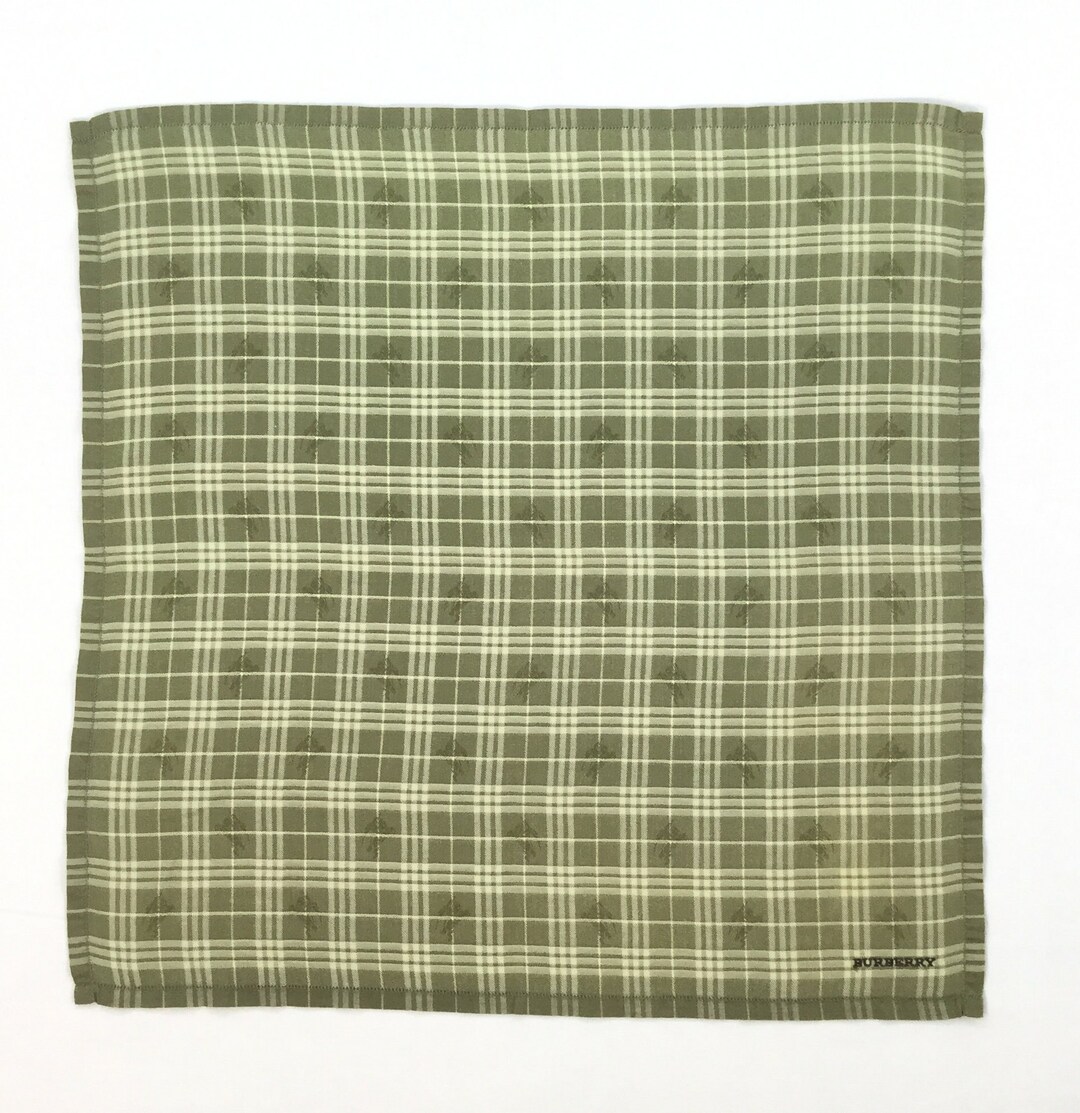 Vintage Burberry Cotton Check Handkerchief - Pocket Square Neckerchief ...