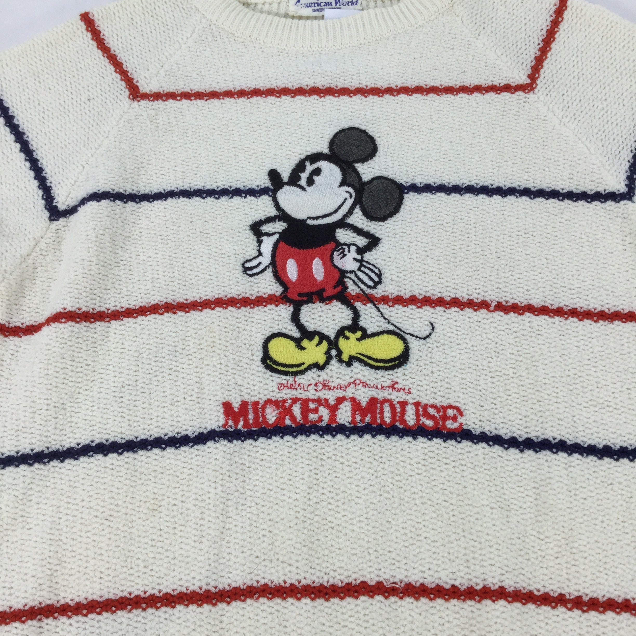 Vintage 90s Disney Mickey Mouse Sweater Women Knitwear Mickey Crewneck ...