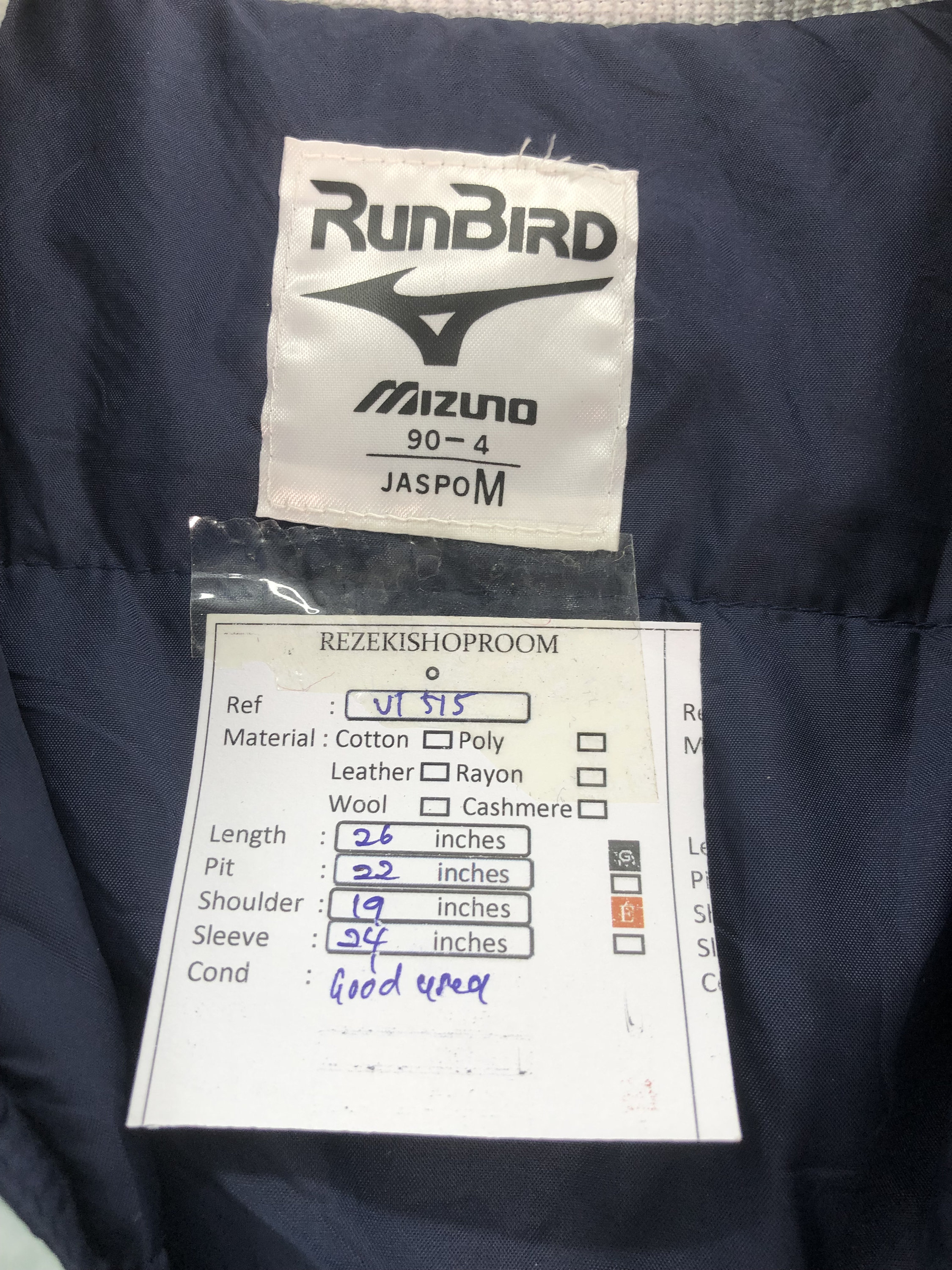 Vintage 90’s Mizuno Runbird Windbreaker Jacket / Snap Button/ Blue ...