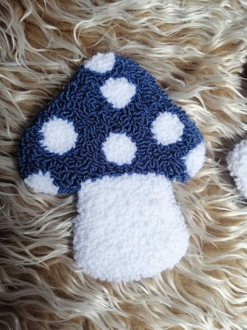 Punch Needle Mushroom, Cup Mug Rug, Tufted Mushroom, Tufting Art - Etsy