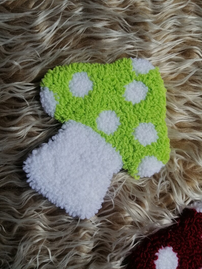 Punch Needle Mushroom, Cup Mug Rug, Tufted Mushroom, Tufting Art - Etsy