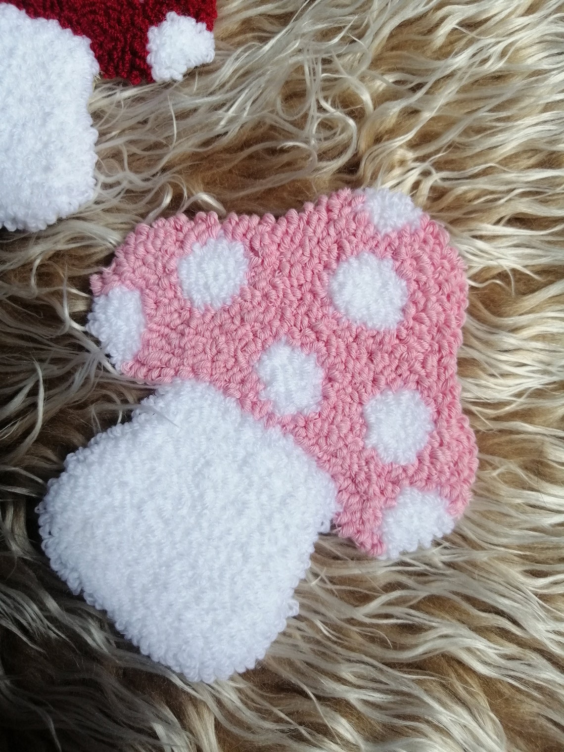 Punch Needle Mushroom, Cup Mug Rug, Tufted Mushroom, Tufting Art - Etsy