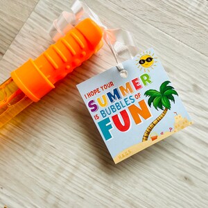 Summer Bubbles Printable Tag, Bubbles Tag, Summer Gifts, Student Gift ...