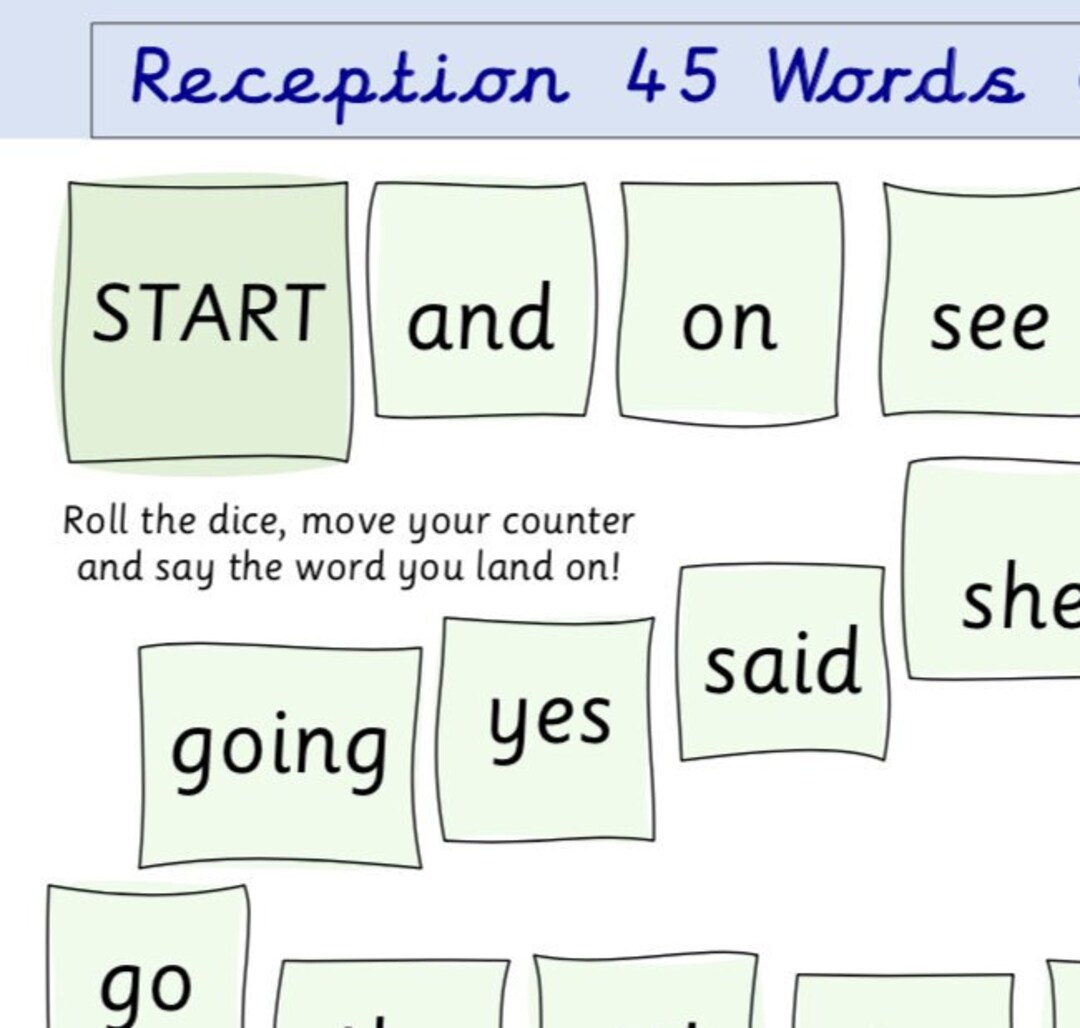 Roll a Word Reception Word Game - Etsy