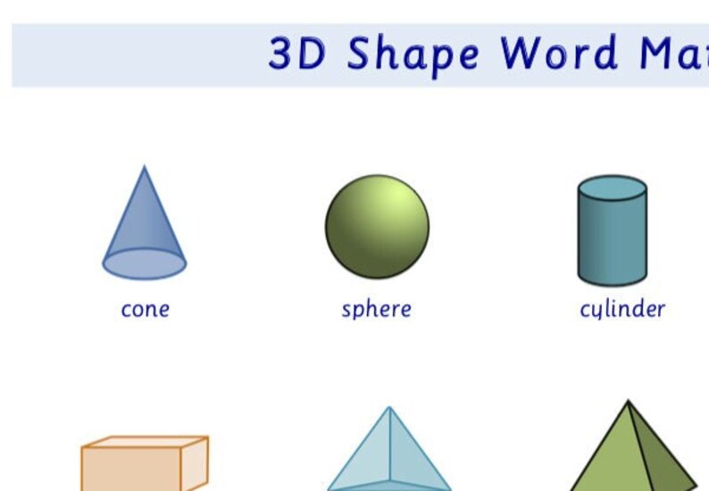 3D Shape Word Mat and Flashcards - Etsy UK