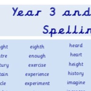 Year 3 and 4 Spellings Word Mat and Flashcards - Etsy Australia