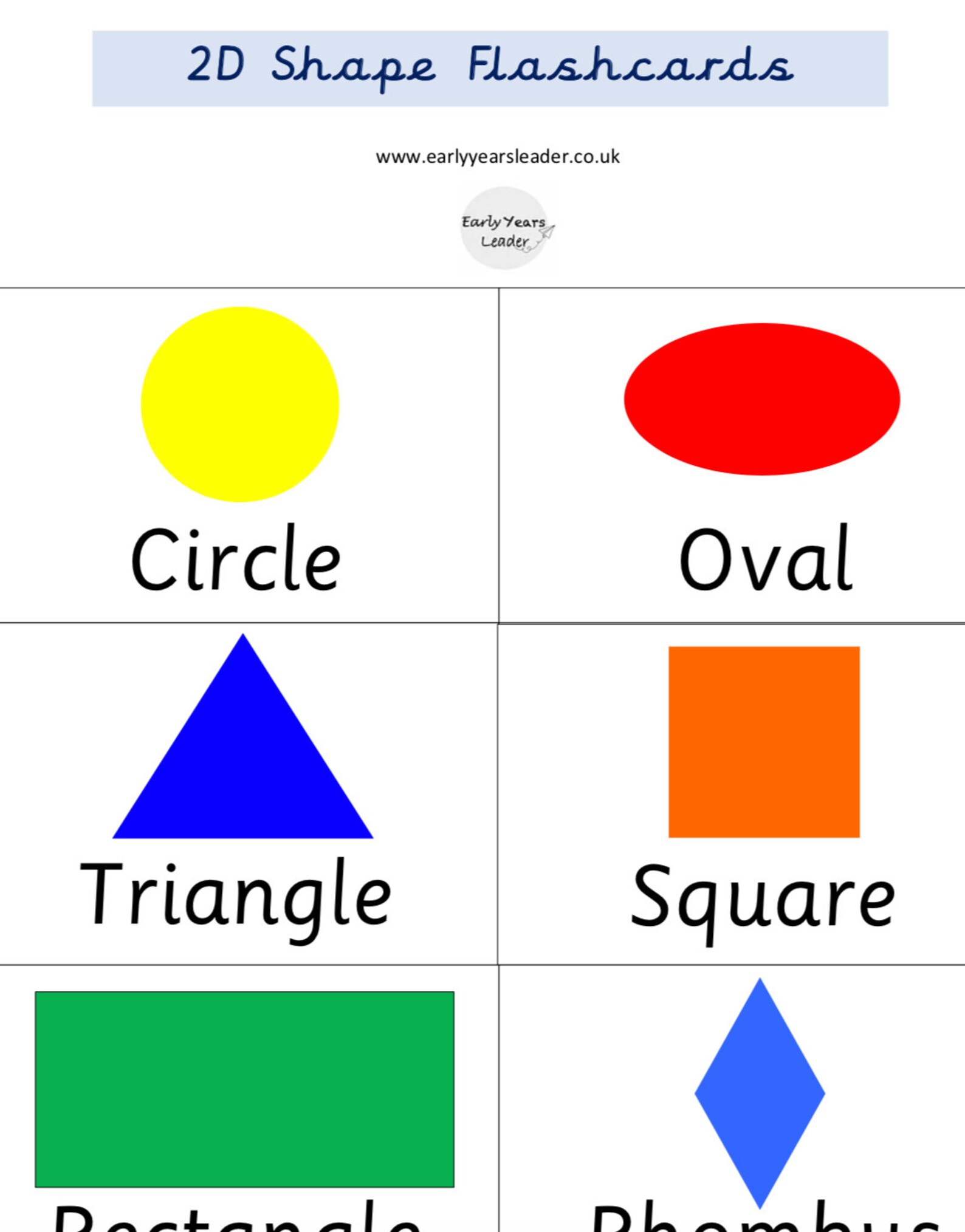 2D Shape Mat and Flashcards - Etsy