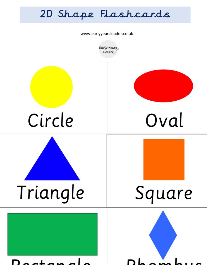 2D Shape Mat and Flashcards - Etsy UK