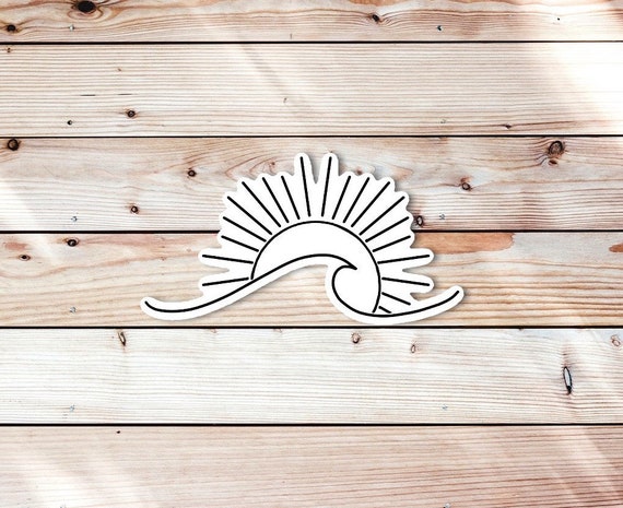 Wave Sticker Sun and Wave - Etsy