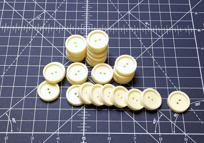 Vintage 2 Hole off White Ivory Matte Buttons Thick Outer Ridge 7/8 Inch ...