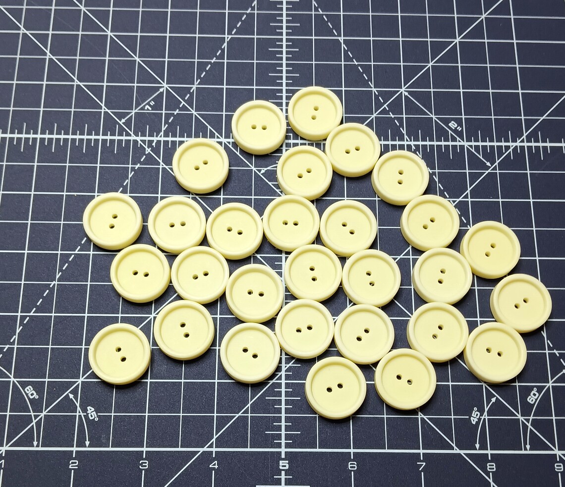 Vintage 2 Hole off White Ivory Matte Buttons Thick Outer Ridge 7/8 Inch ...
