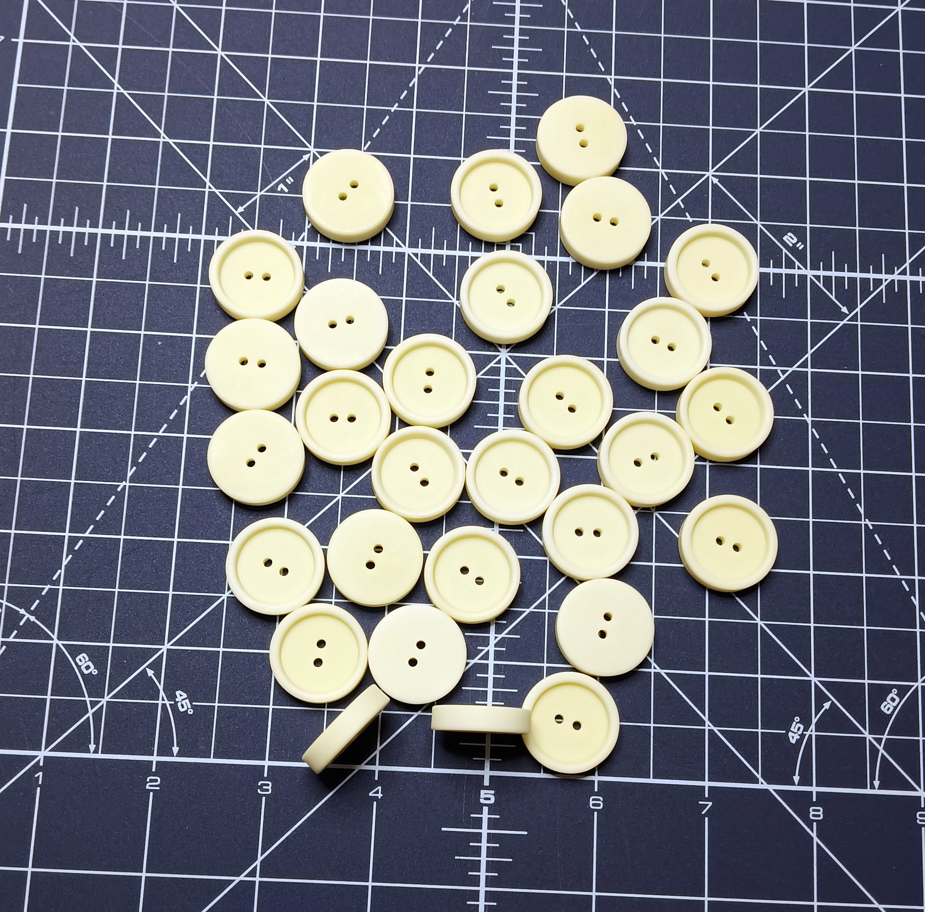 Vintage 2 Hole off White Ivory Matte Buttons Thick Outer Ridge 7/8 Inch ...