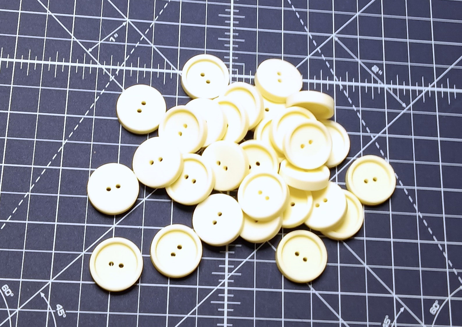 Vintage 2 Hole off White Ivory Matte Buttons Thick Outer Ridge 7/8 Inch ...