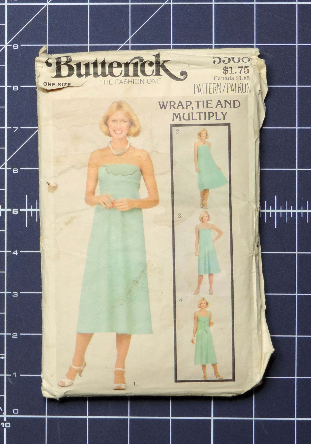 Vintage 1970s Paper Sewing Pattern Butterick 5368 Wrap Dress or Skirt ...