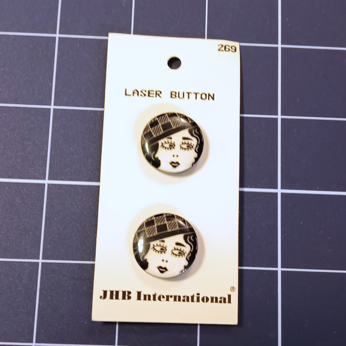 Vintage 1990s Cute Flapper Girl Black and White JHB International Laser ...