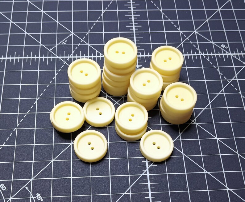 Vintage 2 Hole off White Ivory Matte Buttons Thick Outer Ridge 7/8 Inch ...