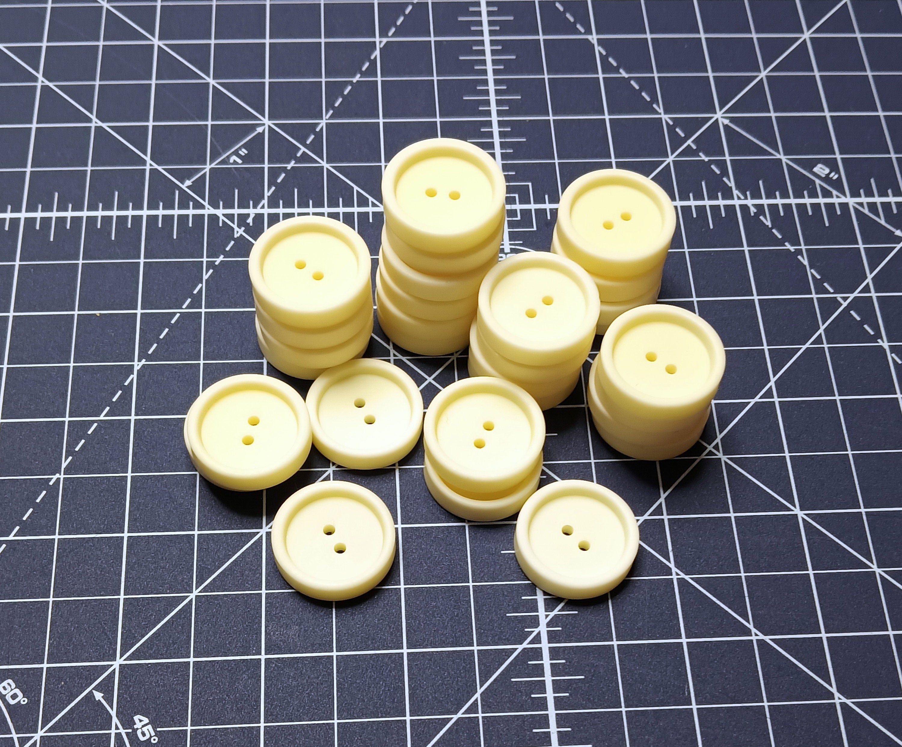 Vintage 2 Hole off White Ivory Matte Buttons Thick Outer Ridge 7/8 Inch ...