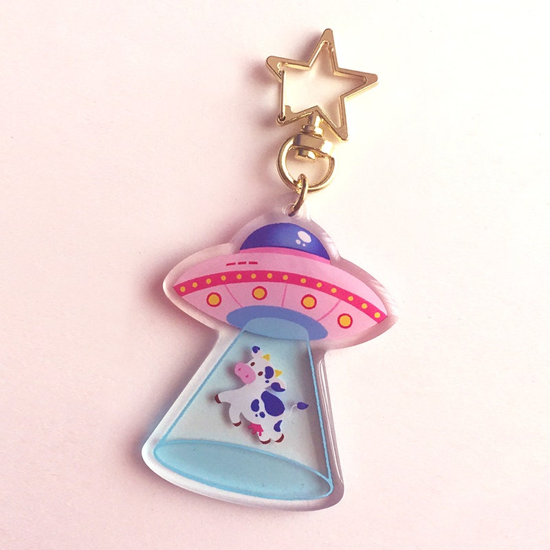Acrylic Alien Keychain - Etsy