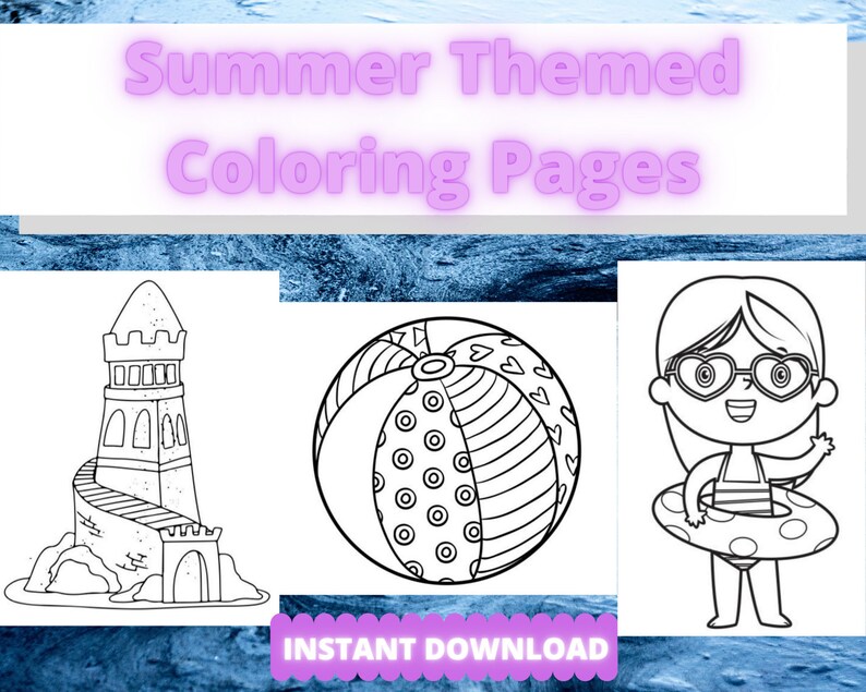 Summer/outdoor Themed Coloring Pages for Kids, Printable Coloring Pages ...