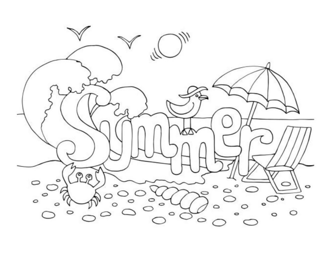 Summer/outdoor Themed Coloring Pages for Kids, Printable Coloring Pages ...
