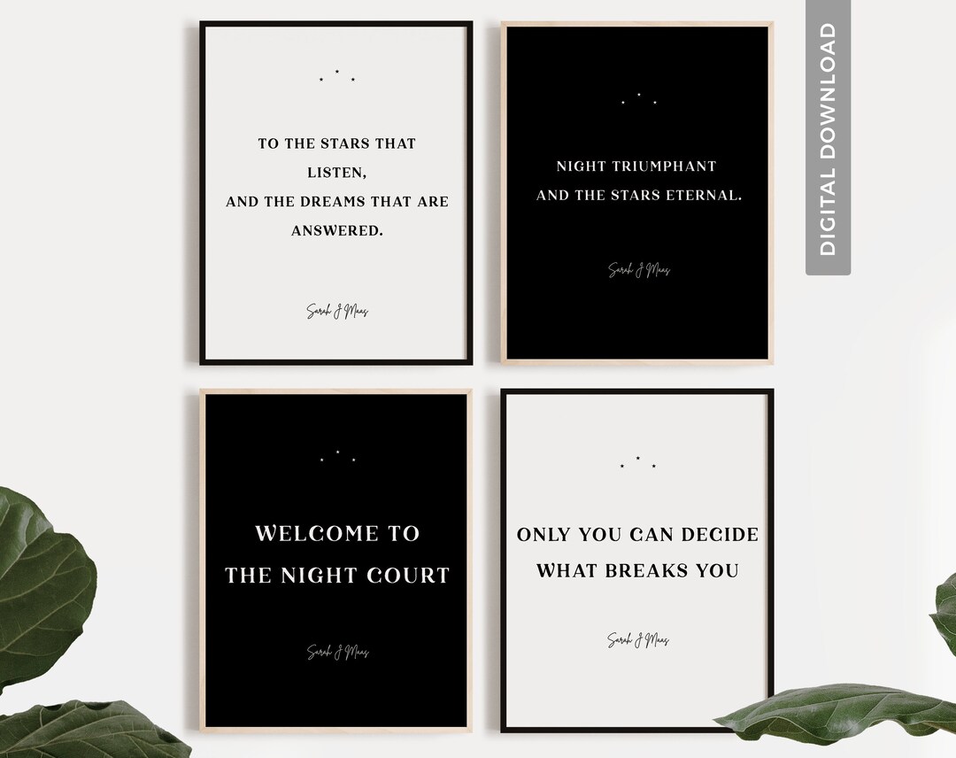 ACOTAR SJM BUNDLE of 4 Book Quote Printable Wall Art Posters | Sarah J ...