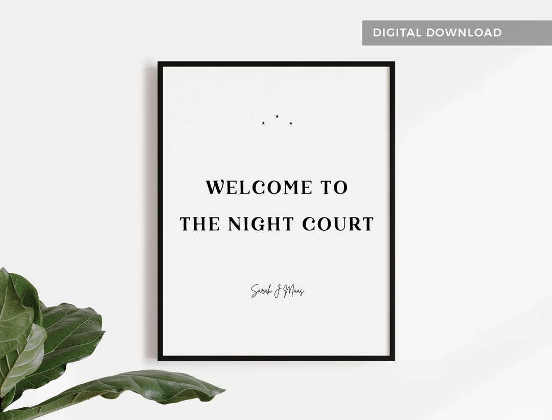 ACOMAF SJM Book Quote Printable Wall Art Poster | Welcome to the Night ...
